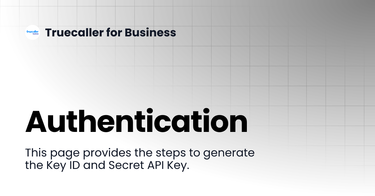Authentication | Truecaller for Business